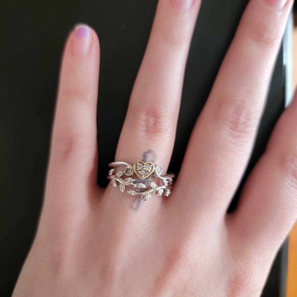 Elvish Curved Wedding Band Unique Rose Gold Moissanite Wedding Band ...