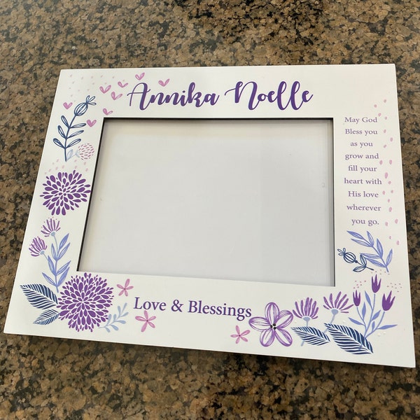 Personalize-baby Dedication Picture Frame-christening, Religious ...