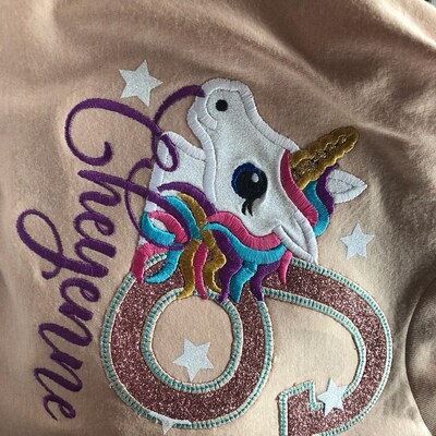 Rainbow Unicorn Birthday 3 Digital Machine Embroidery Applique Design 4 ...