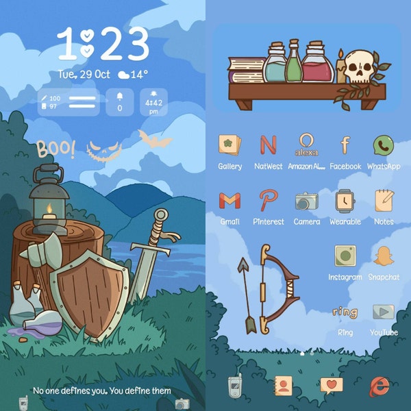 Cozy Fall Organizer Theme Wallpaper Background Custom Desktop Icon Set ...