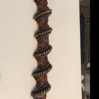 Cellini Waves Bracelet Tutorial Peyote Bangle Beading Pattern Purple ...