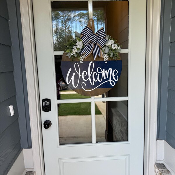 Front Door Decor | Front Door Wreath | Welcome Sign | Front Door Sign ...