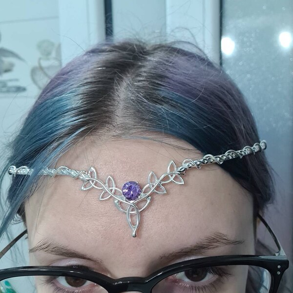 Amethyst Wedding Circlet, Celtic Diadem, Irish Bridal Tiara, Amethyst ...