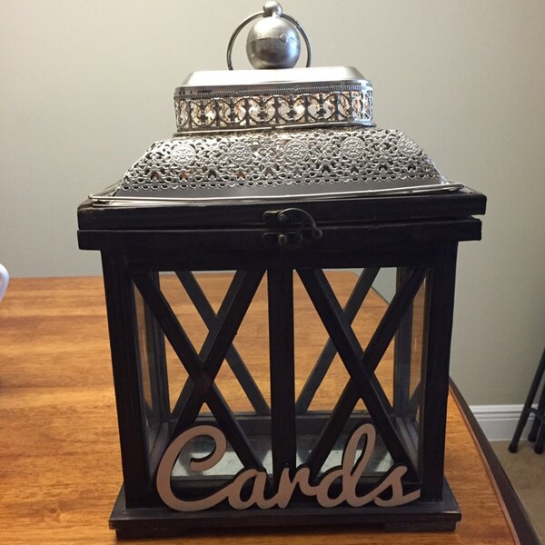 Card Sign for Wedding in Wood for Party Table "cards" Wooden Rustic ...