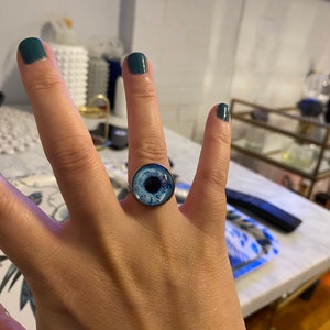Human Eye Ring Blue Eye Ring Eye Ring Eye Jewelry Girls Gift Realistic ...