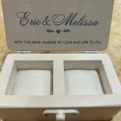 White Engagement Ring Box, Proposal Ring Box, White Ring Box, Custom ...