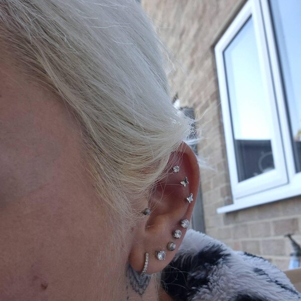 18G Hummingbird Cartilage Hoop Earring • Upper Helix Earring • Lower ...