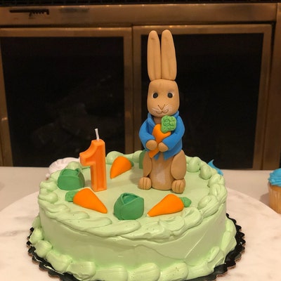 Peter Rabbit Bunny With Veggies Fondant Cake Topper - Etsy