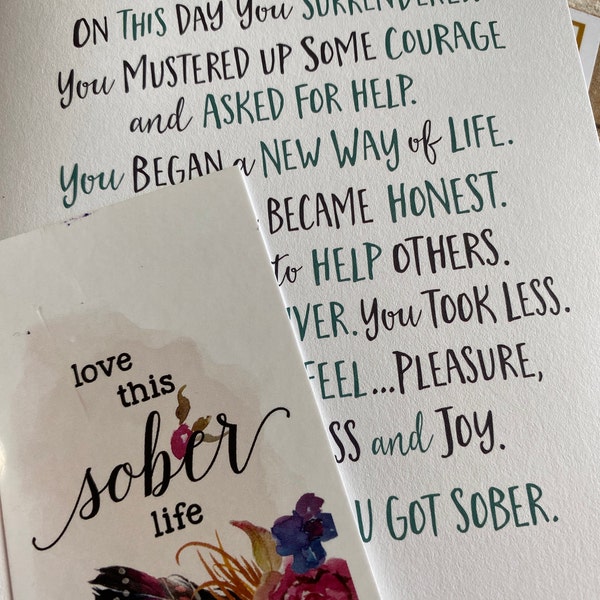 On This Day You Got Sober Card, Sobriety Card, Sober Birthday ...