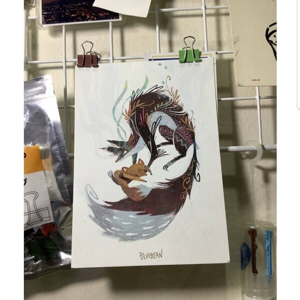 Bluebean Happy Dandelion Illustration Art - Etsy