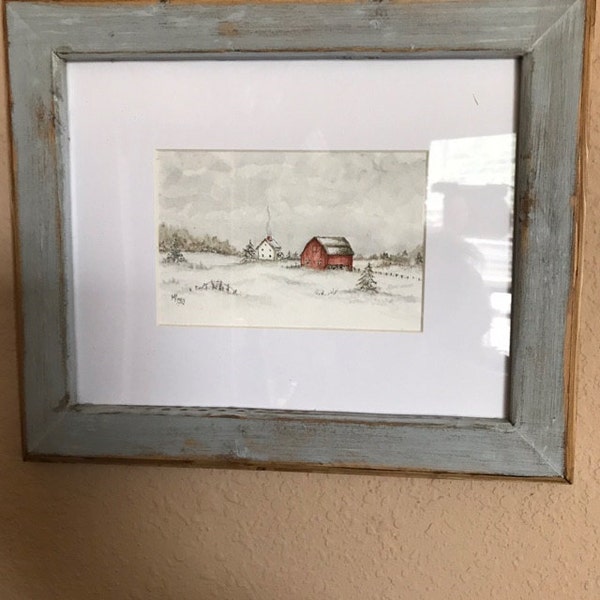 8 X 10 Inch, Teal Rustic Weathered Style Picture Frame With Routed ...