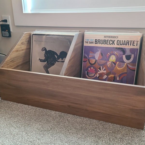 Wooden Record Storage Box Rustic Record Crate LP Collector Storage ...