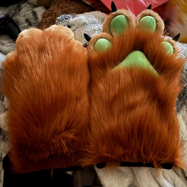 Furry Paws With Star Pattern and Colorful Style | Fluffy Fursuit ...