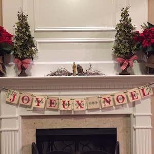 Christmas Decorations JOYEUX NOEL Painted Banner Garland Sign - Etsy