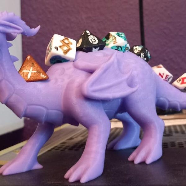 Shimmer Dienosaur Stegosaur Dice Holder Dungeons and Dragons Dice ...