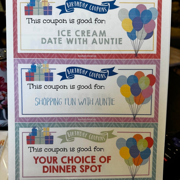 Printable Birthday Coupon Template, Editable Gift Voucher Idea, DIY ...