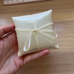 Small Ring Pillow, Ivory Satin Engagement Ring Pillow, Mini Ring Bearer ...