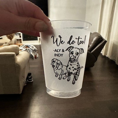 Custom Pet Illustration Monogram 12oz or 16oz Frosted Unbreakable ...