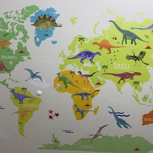 Dinosaur World Map Wall Decal Wall Sticker Dinosaur World - Etsy