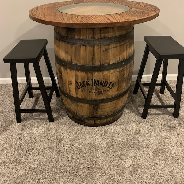 Custom Finished Bourbon Barrel Pub Table - Etsy