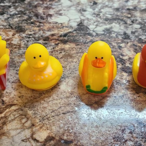 Yellow Food Themed Rubber Duck Ducks - Hamburger Taco Hot Dog Fries ...