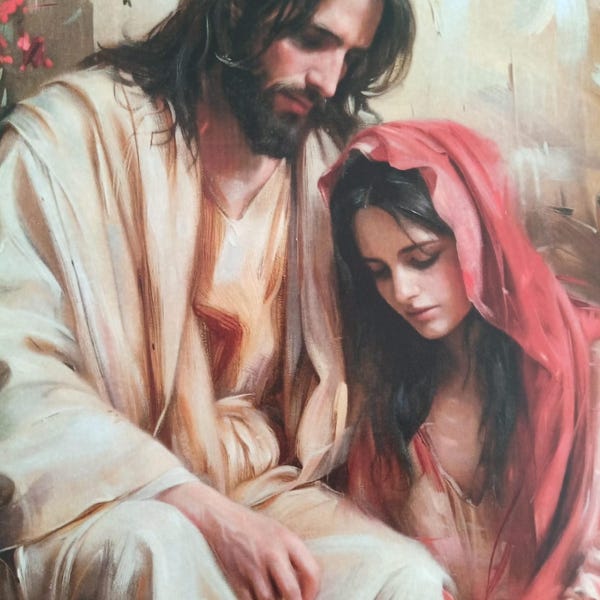 Jesus and Mary Magdalene | Eclectic Christian Wall Art | Impressionist ...