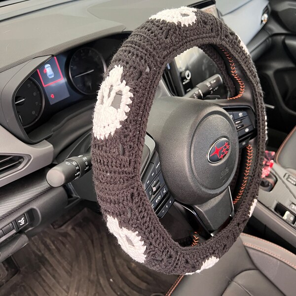 Black Glow-in-the-dark Skull Steering Wheel Cover (custom Colors Upon ...