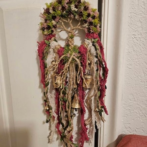 Tree of Life Witch Bells, 5 Inch Mossy Wreath, Home & Door Protection ...