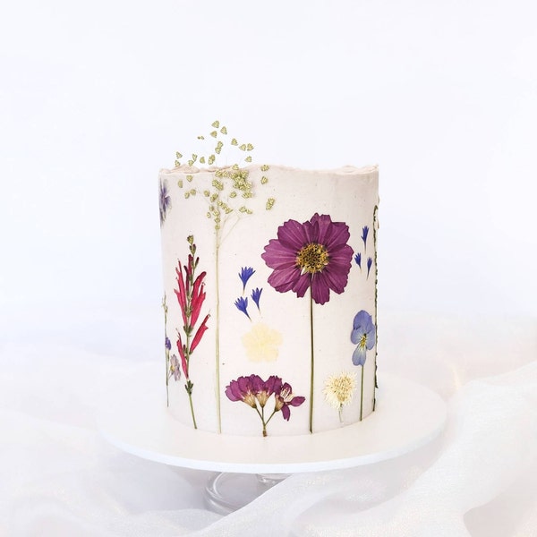 120 Edible Pressed Flowers, Pastel Cupcake Blend, Organic Foodsafe Chem ...