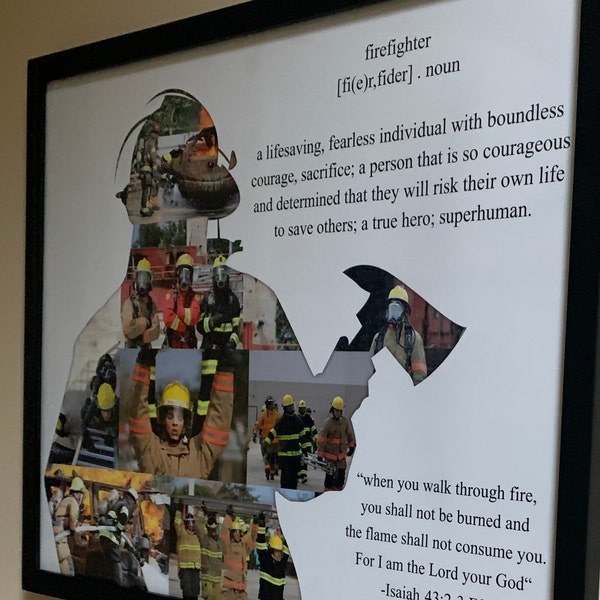 Firefighter Fireman Gift, Personalized Firemen Photo Collage, Fireman ...