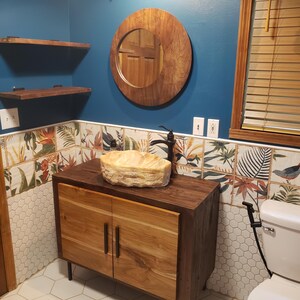 Handmade Blue Glass Mosaic Unique Round Table for Living Room Decor ...