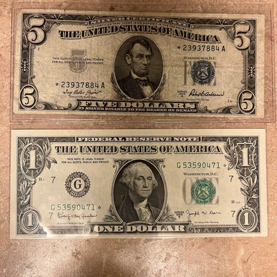 1963 One Dollar Bill Uncirculated Federal Reserve Star Note FRN FREE ...