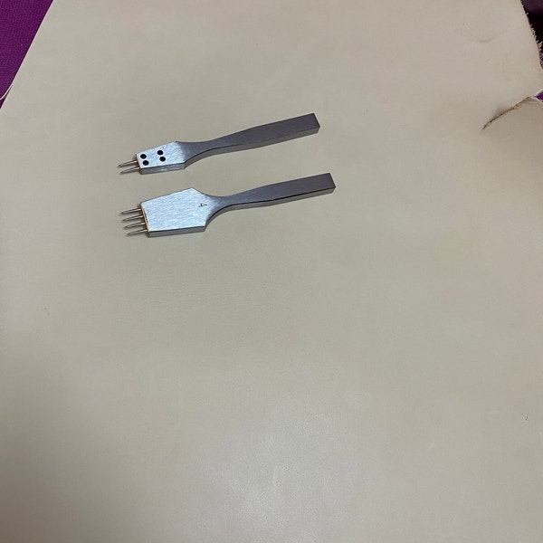 Baver Leather Craft Round Hole Pricking Iron Chisel Head Removable Stitching Punch Chisel Tools ...