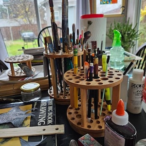 Rotating Paint Brush Holder Set, Handmade Paintbrush Holders - Etsy