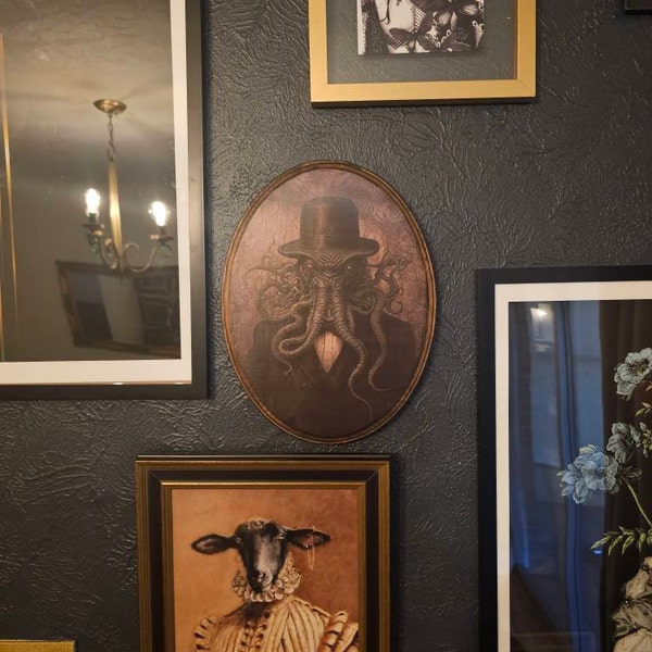 Cthulhu Victorian Portrait With Hat - Vintage Style Animal Wall Art ...