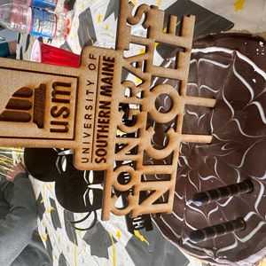 Personalized College Cake Topper, Graduation Gift, University of ...