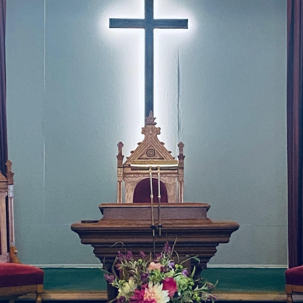 4' Backlit Wood Cross Easter Christian Wood Cross LED Backlighted ...