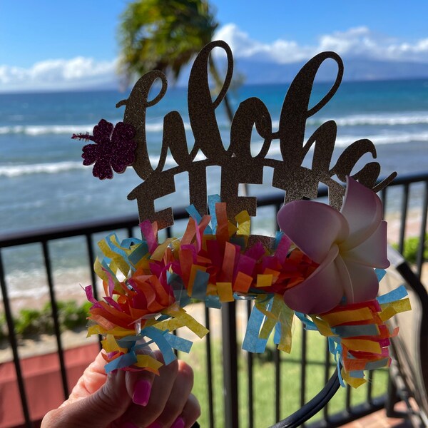 Aloha 50 Birthday Crown, 50th Birthday Headband, 50th Birthday ...