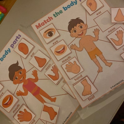 Body Parts Matching Activity Printable, Toddler Busy Book Pages ...