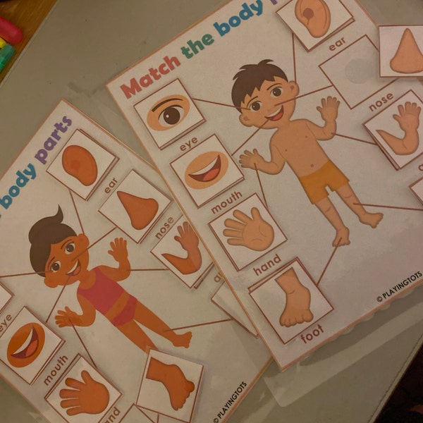 Body Parts Matching Activity Printable, Toddler Busy Book Pages ...