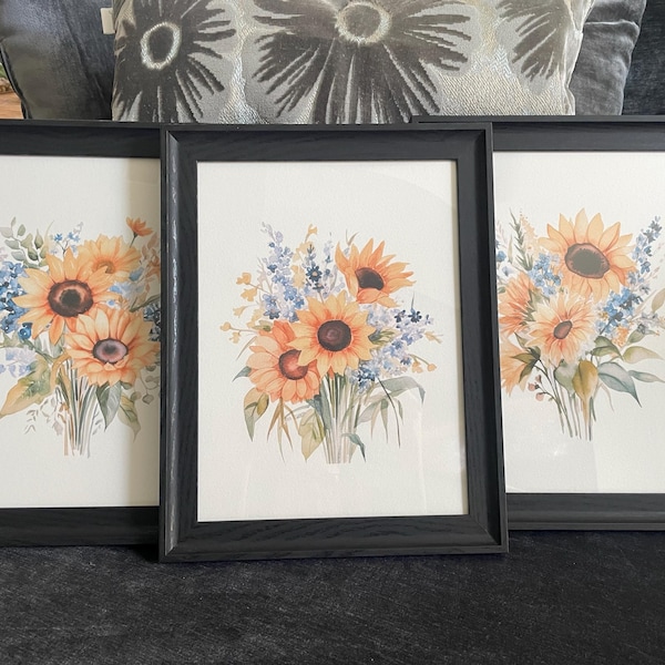 Wildflower Home Decor Wall Art for Living Room Wild Floral Artwork Set ...