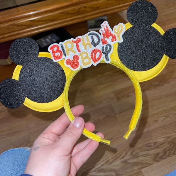 Birthday Boy Ears, Birthday Mickey Ears, Boy Men Mouse Ears, Birthday ...