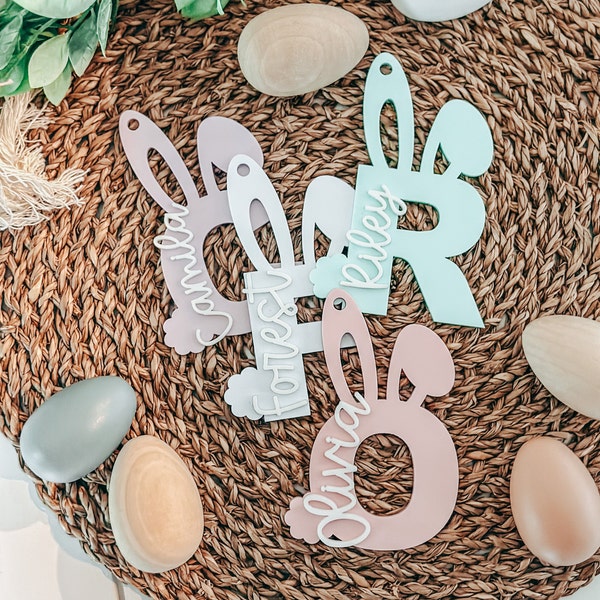 Easter Bunny Monogram Letter Tag, Alphabet Easter Sign, Easter Decor ...