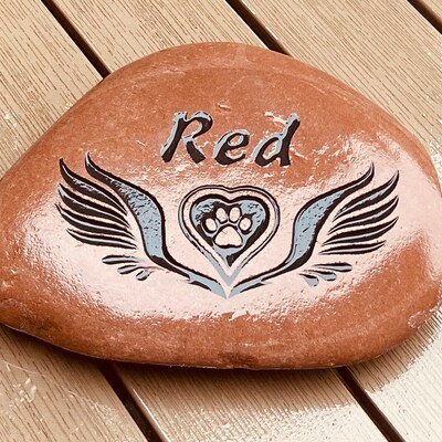 Pet Memorial Stone 9 River Rock Custom Engraved - Etsy