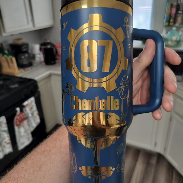 WALLEN Tumbler Cup Permanent Laser Engraved Large 40oz With Handle Lid ...