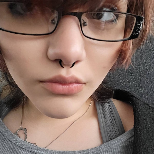 Natural Black Onyx Septum Tusk, Tribal Septum, Septum Pincher Jewelry, Handmade Size:14g (2mm)to ...