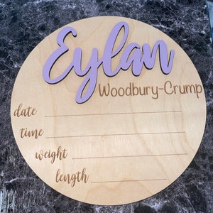 3D Wooden Name Sign Above Crib Name Sign Boy Round Name - Etsy