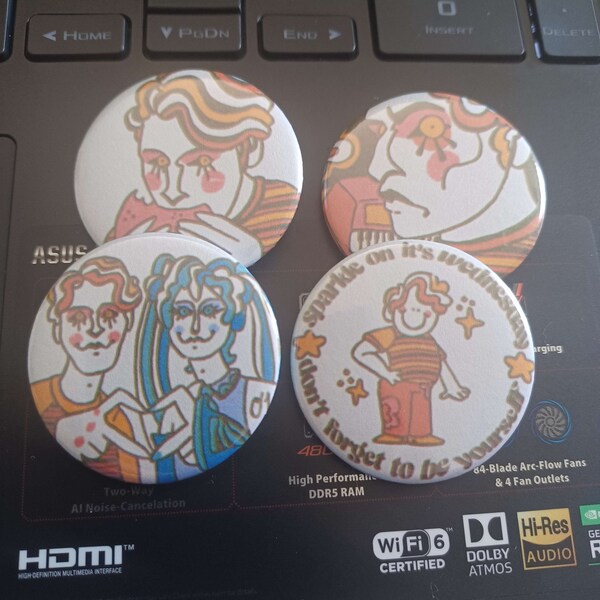 4 Pack Retro Style Jerma Button Pins ( 37 Mm ) - Etsy