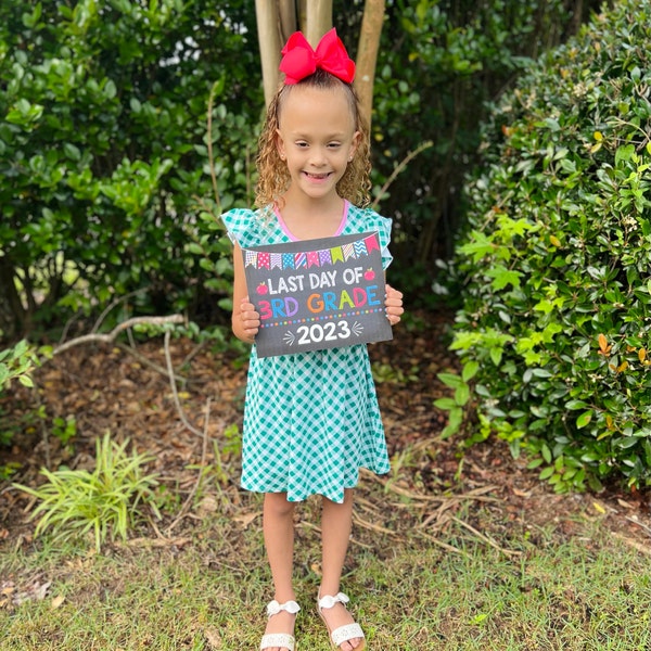 Girl First Day of 3rd Grade Sign, First Day of Third Grade Sign ...