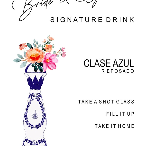 Clase Azul Tequila & Flowers Art Print: Bar Cart Decor (digital ...